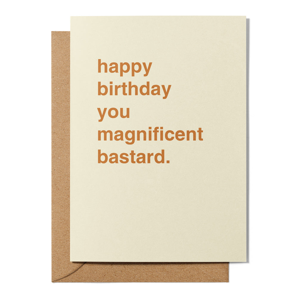 "Magnificent Bastard" Birthday Card - Greetings From Hell