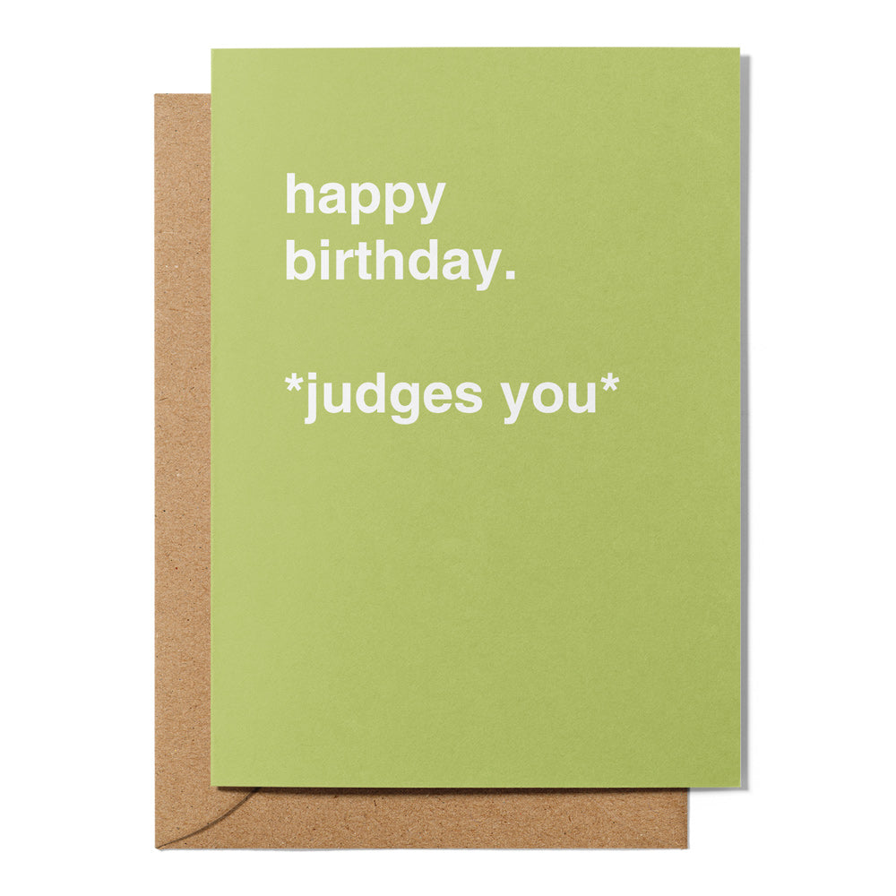 "Happy Birthday *Judges You*" Birthday Card - Greetings From Hell