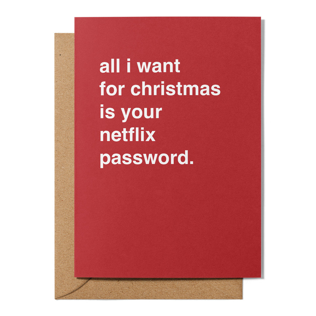 "Netflix Password" Christmas Card - Greetings From Hell
