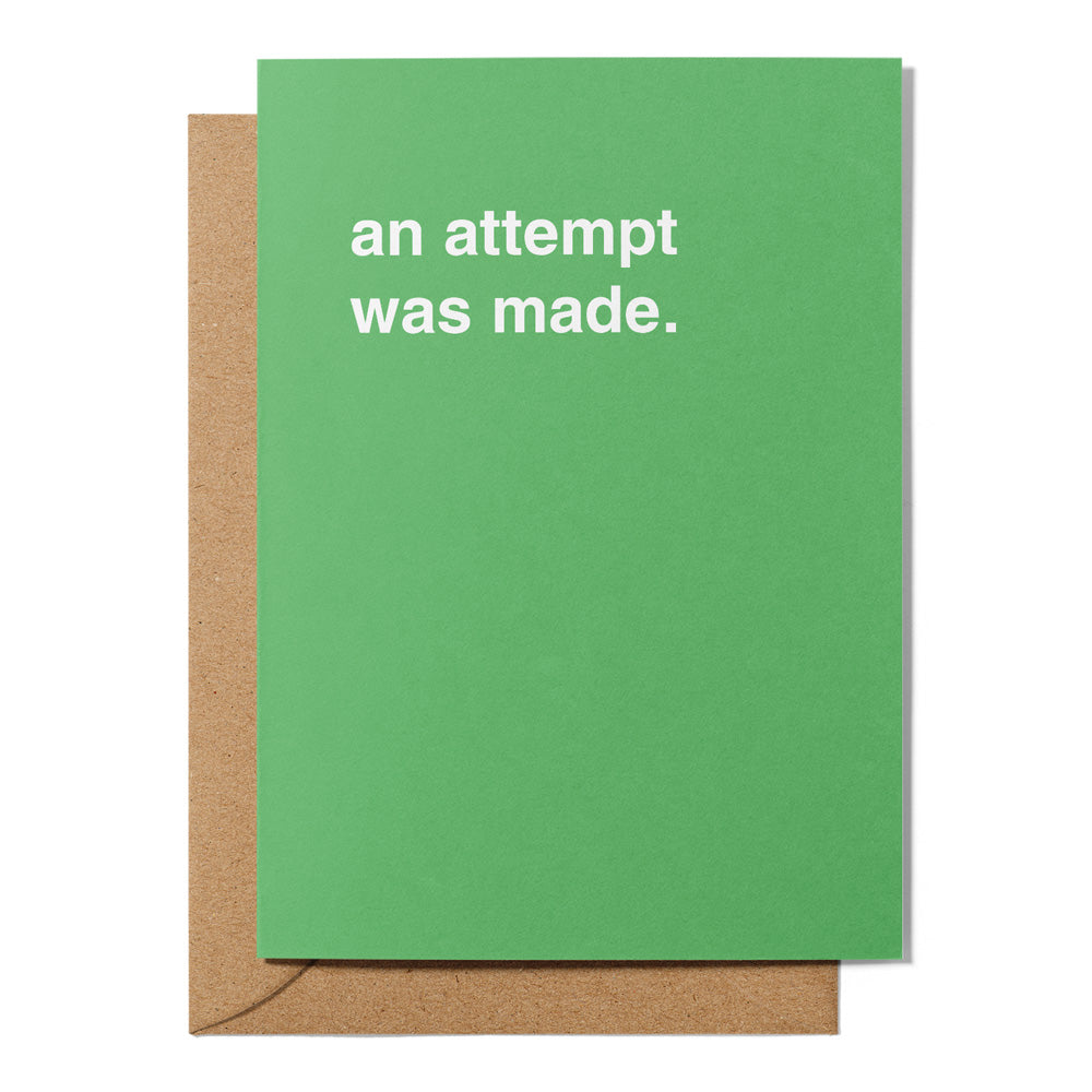 "An Attempt Was Made" Encouragement Card - Greetings From Hell