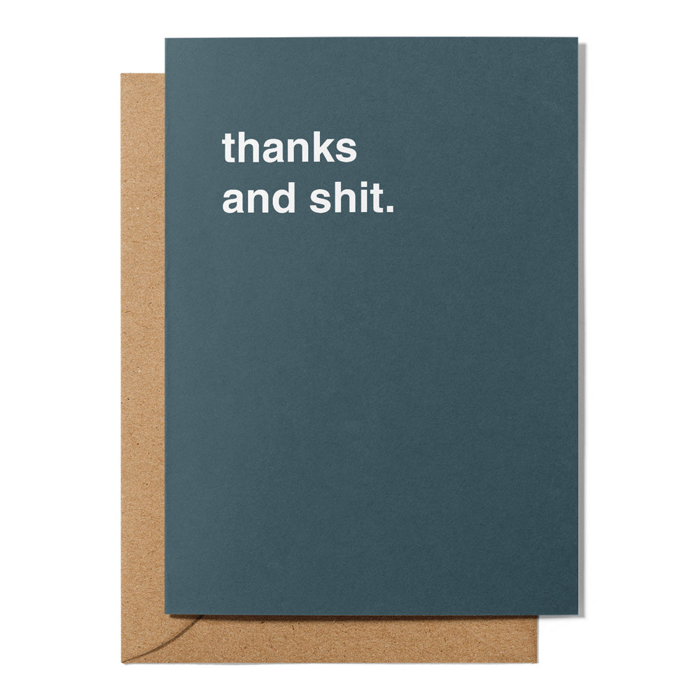 "Thanks and Shit" Thank You Card - Greetings From Hell