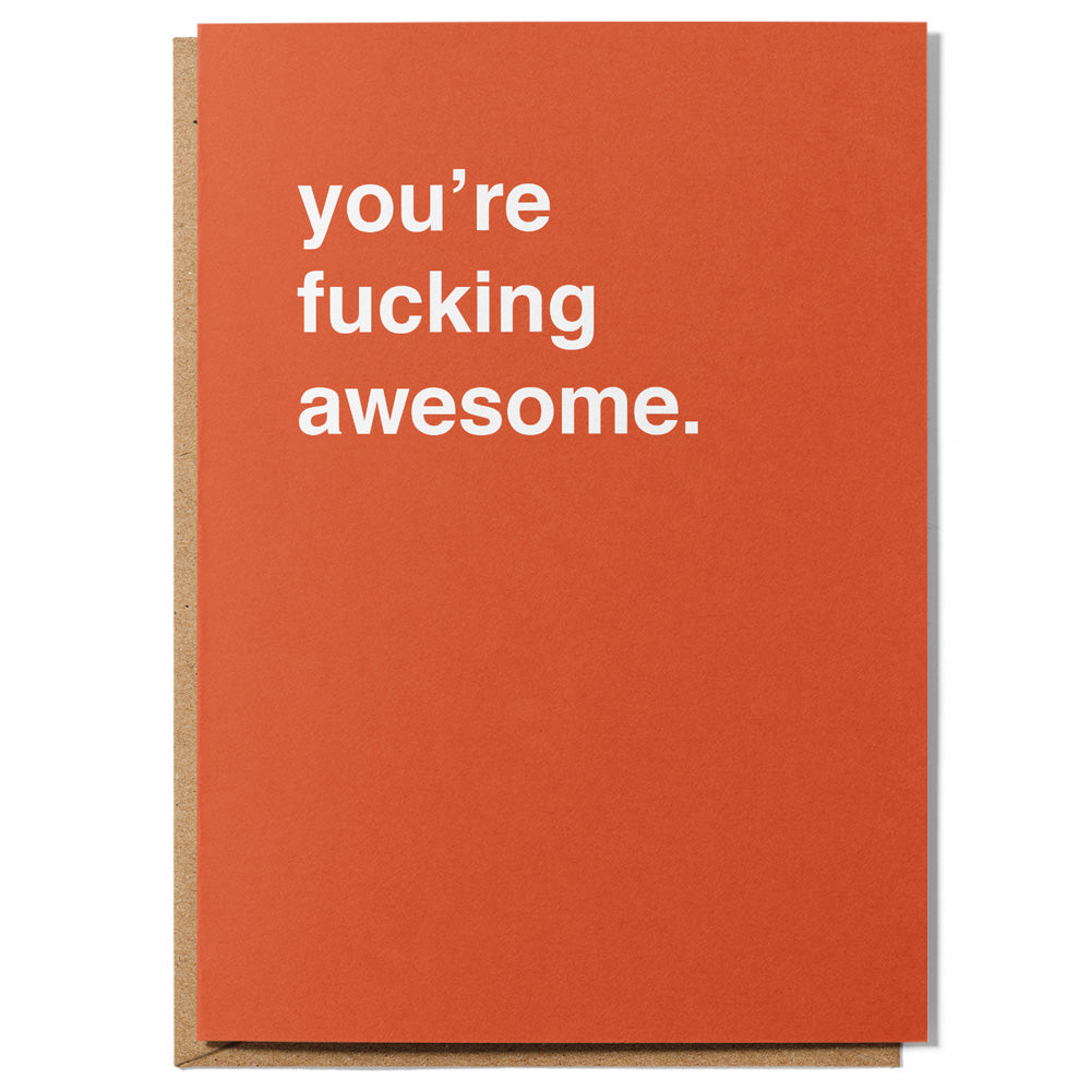 "You're Fucking Awesome" Extra Large Thank You Card – Greetings From Hell