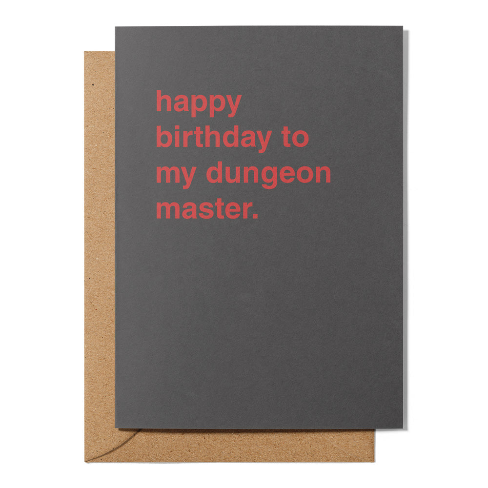 "Happy Birthday To My Dungeon Master" Birthday Card – Greetings From Hell