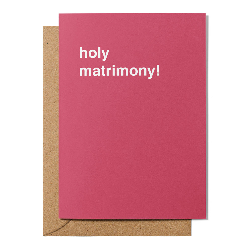 "Holy Matrimony!" Wedding Card - Greetings From Hell
