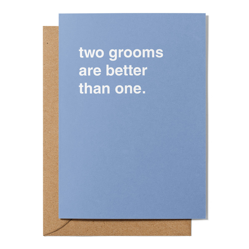 "Two Grooms Are Better Than One" Wedding Card - Greetings From Hell