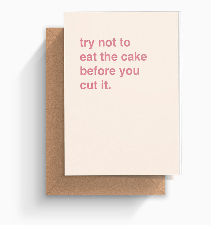 "Try Not To Eat The Cake" Birthday Card - Greetings From Hell