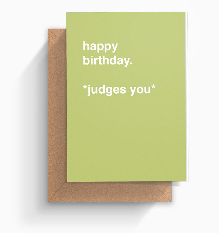 "Happy Birthday *Judges You*" Birthday Card - Greetings From Hell